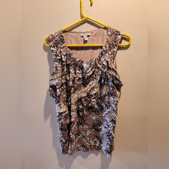 Mercer Street Studio | Tops | Ruffled Animal Print Top | Poshmark